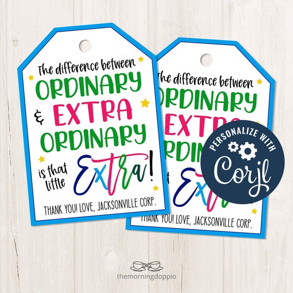 Printable/editable Extraordinary Gum Gift Tag for Teachers | Etsy
