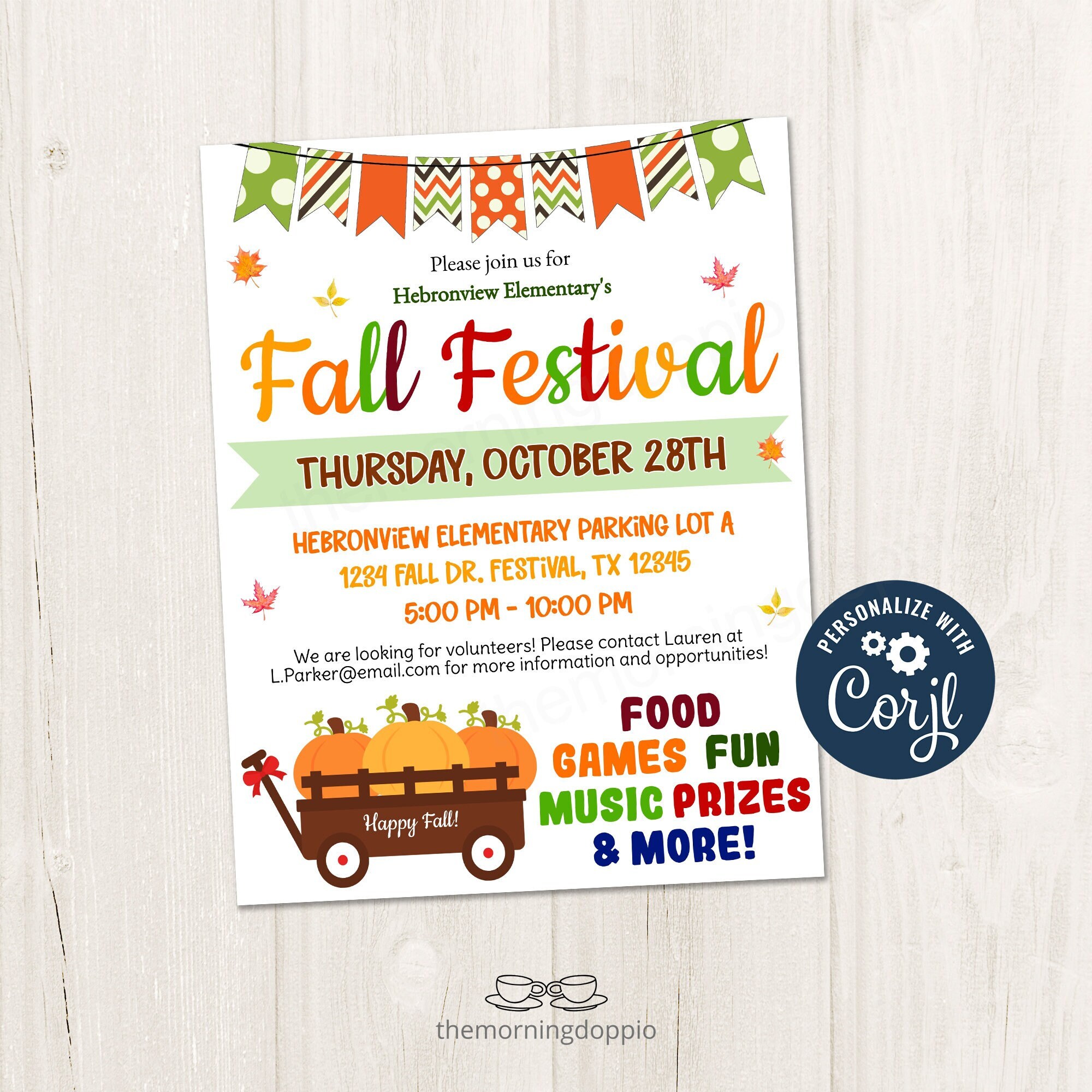 Editable Fall Festival Community Market Flyer/invitation Printable ...