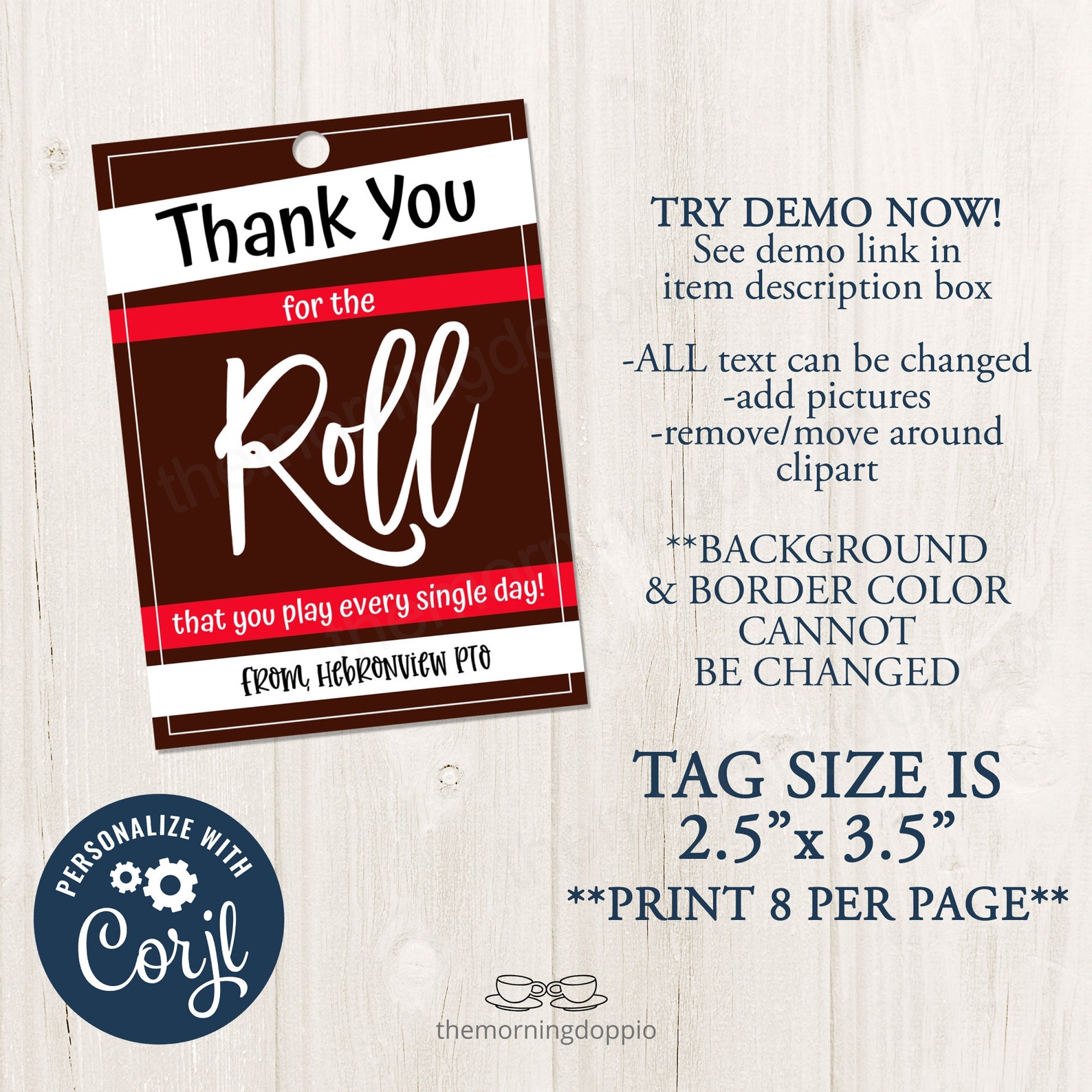 Printable/editable Thank You for the Roll Role That You Play - Etsy