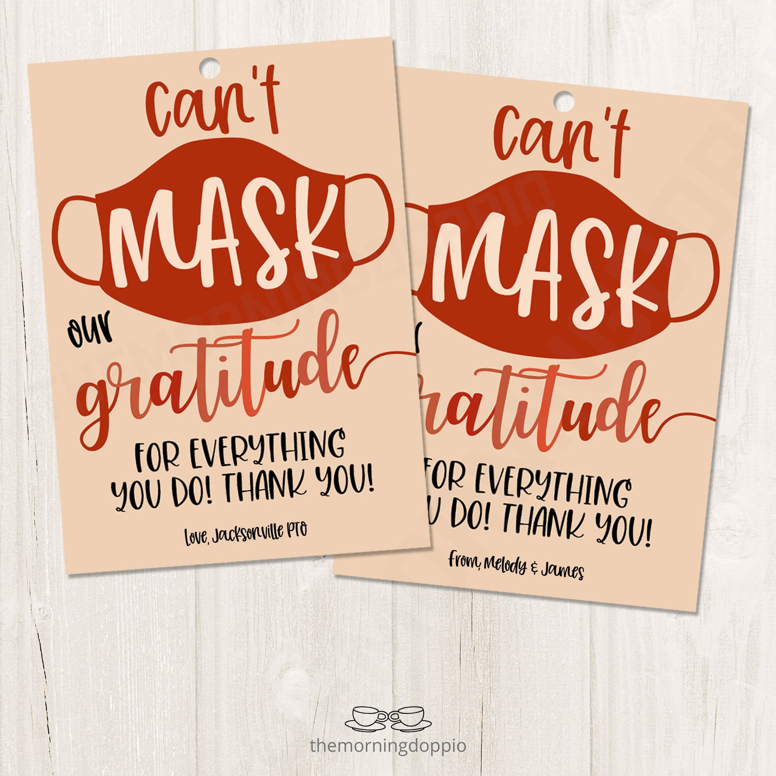 Printable/editable Can't Mask Gratitude for Everything You | Etsy