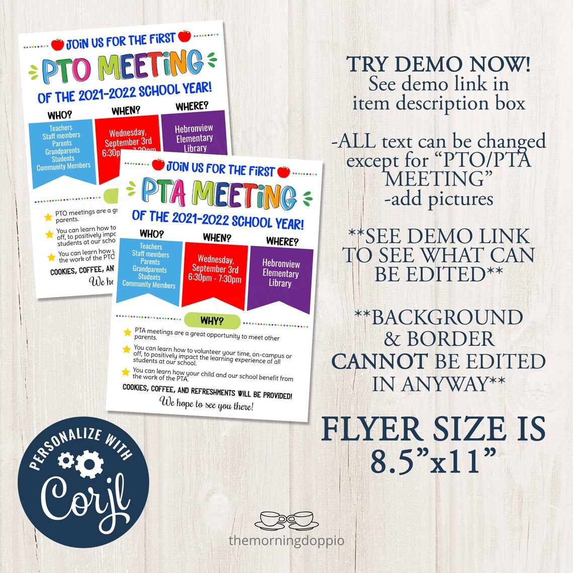 Printable/editable PTO PTA Meeting Flyer, Pto/pta Parent Newsletter ...