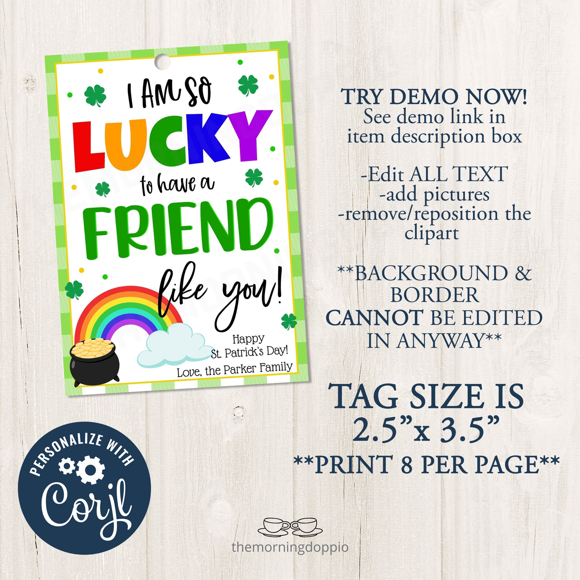 Printable/editable I'm so LUCKY to Have a Friend Like You - Etsy