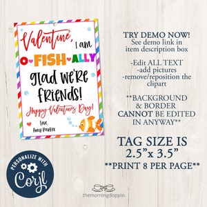 Printable/editable I'm Glad We're O-fish-ally Friends Fish Crackers ...