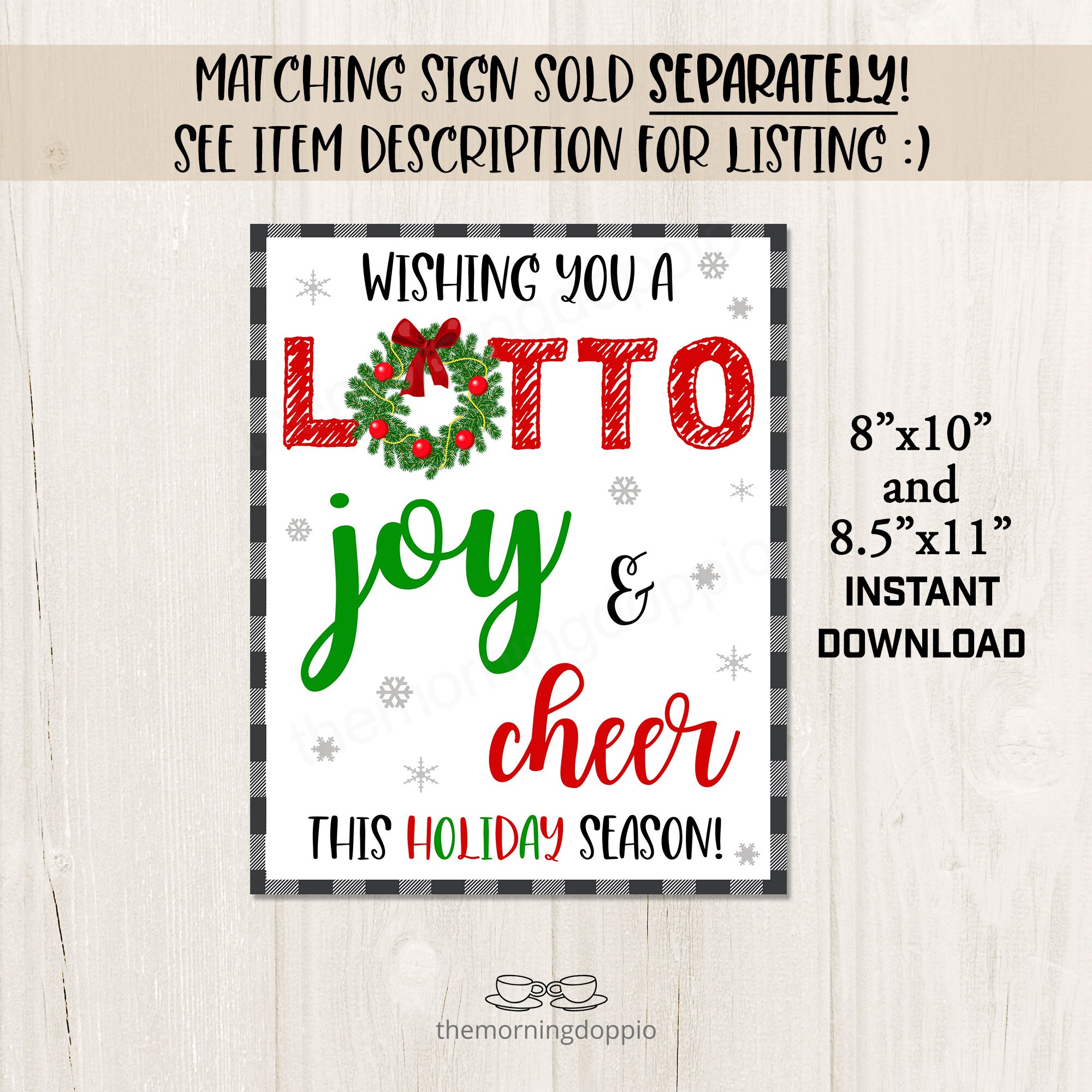 Printable/editable Wishing You LOTTO Joy and Cheer Christmas Gift Tag ...