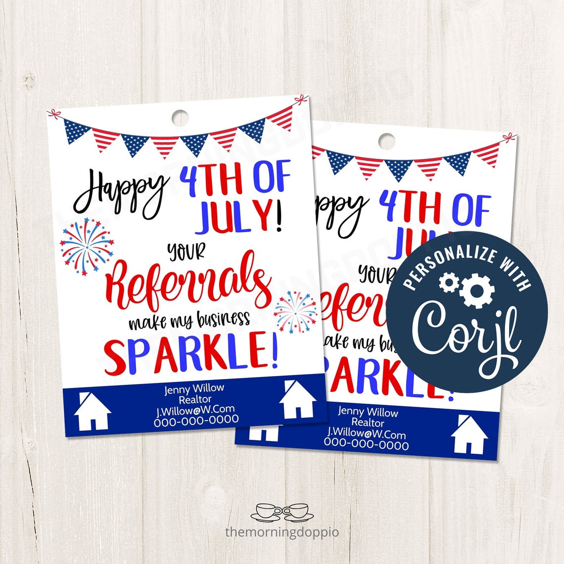 Printable/editable Happy Fourth of July Independence Day Realtor Real ...