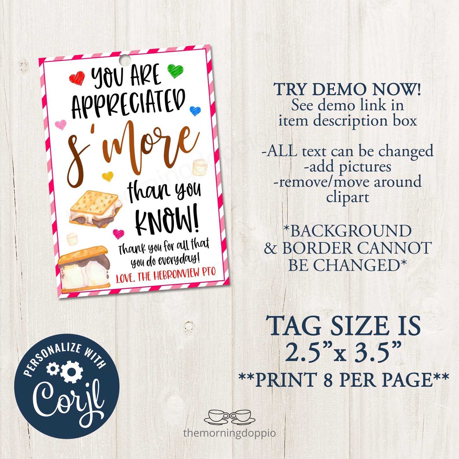 Printable/editable You Are Appreciated Smore Than You Know - Etsy