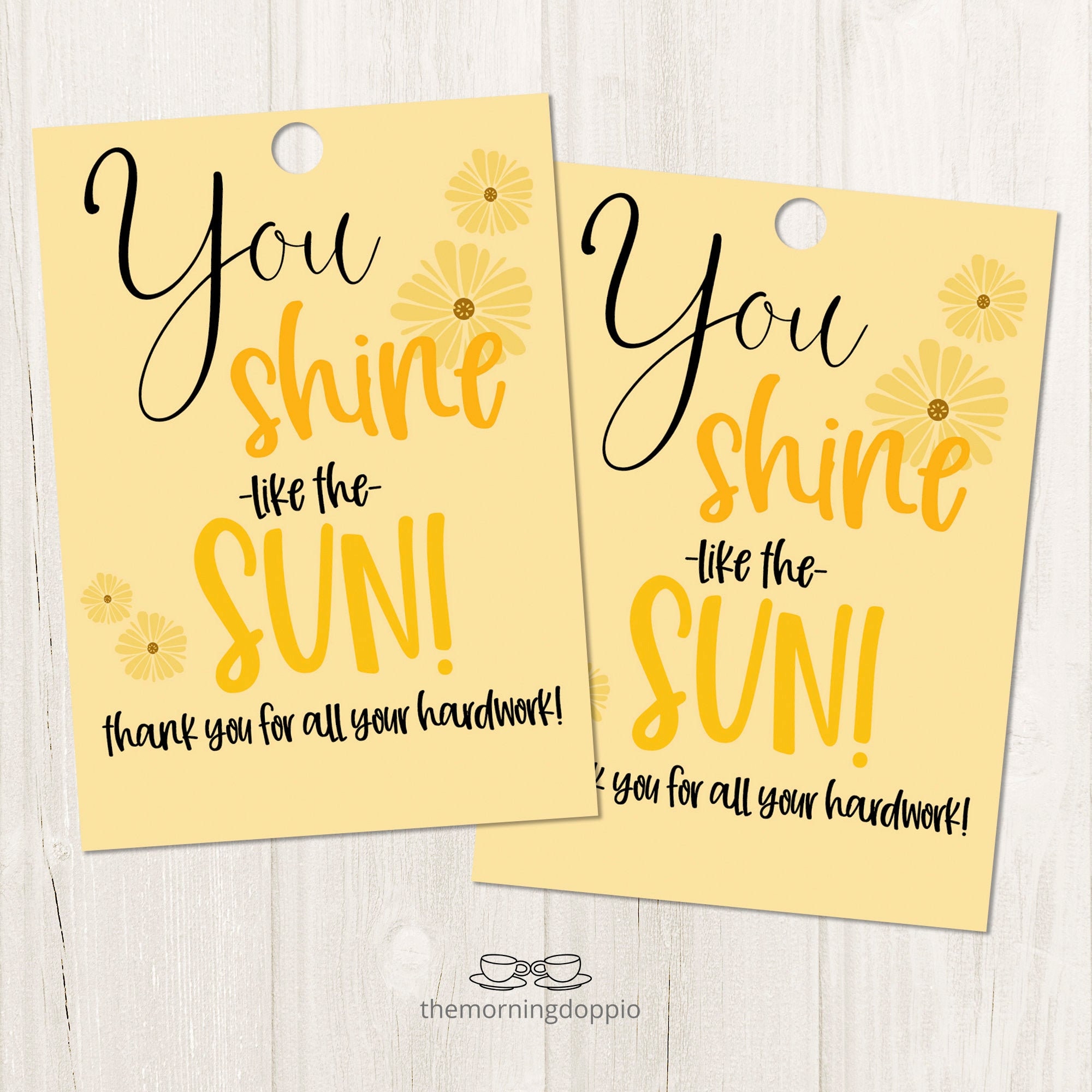 Printable You Shine Like the Sun Sunshine Appreciation Gift - Etsy