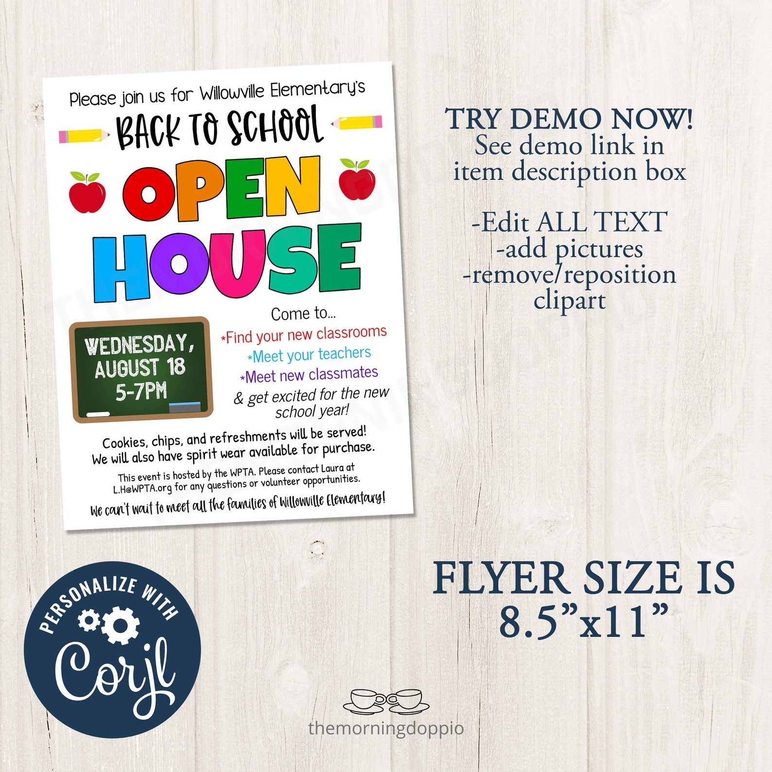 Back to School Open House Flyer Invitation Flyer for School - Etsy