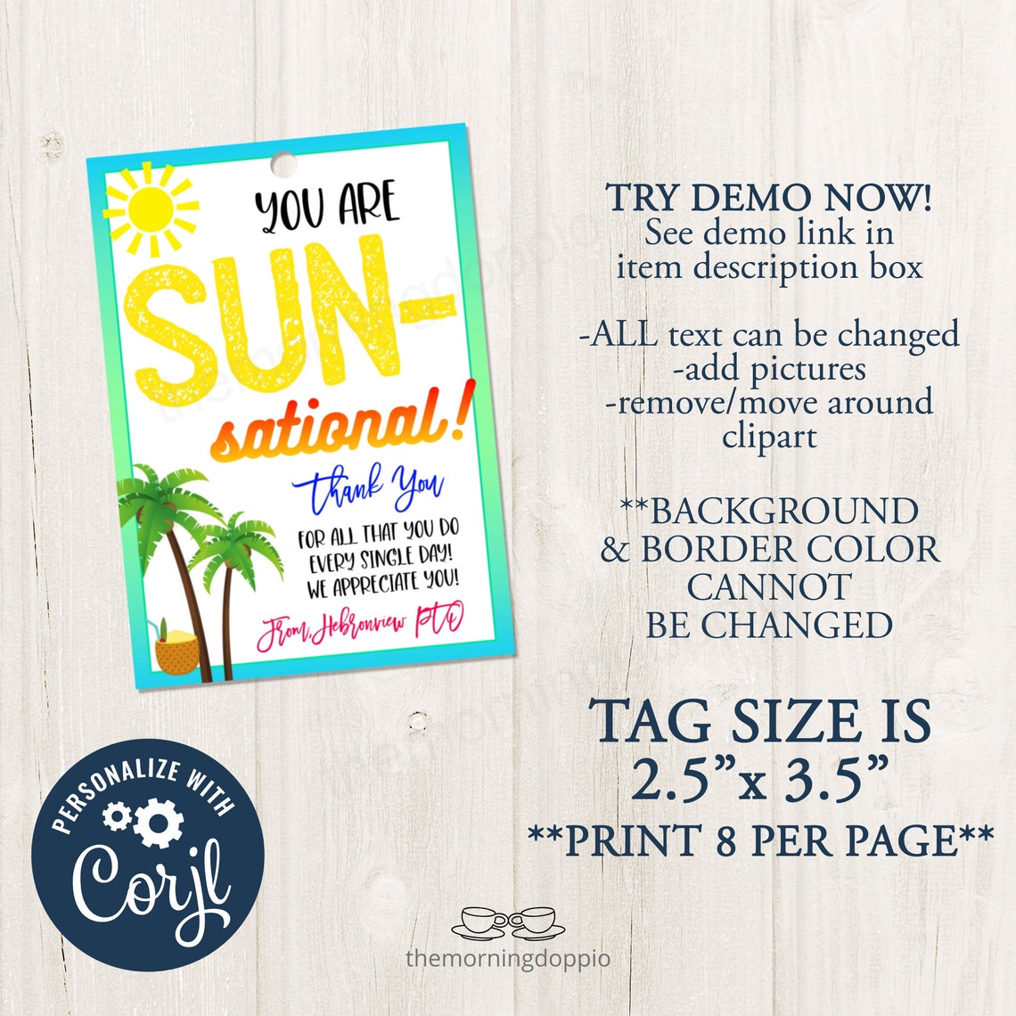 Printable/editable You Are Sun-sational Summer Thank You Gift - Etsy