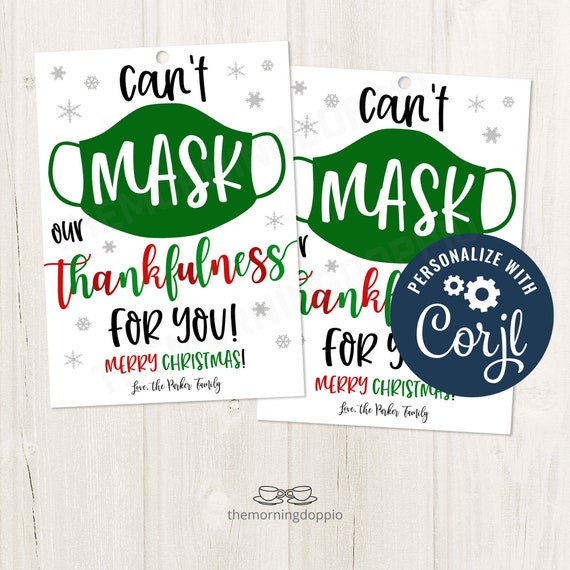 Printable/EDITABLE Can't Mask our Thankfulness for you | Etsy