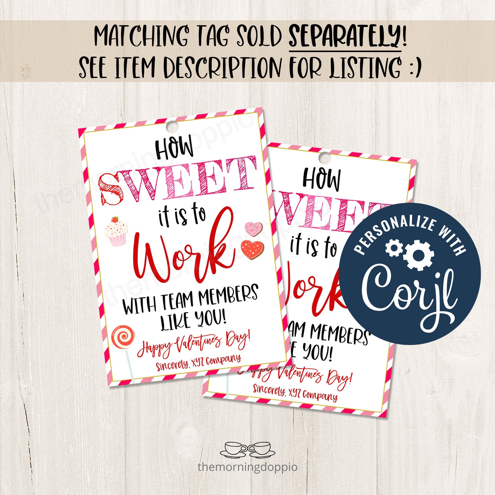 Printable How Sweet It is to Work With You Valentines Day - Etsy