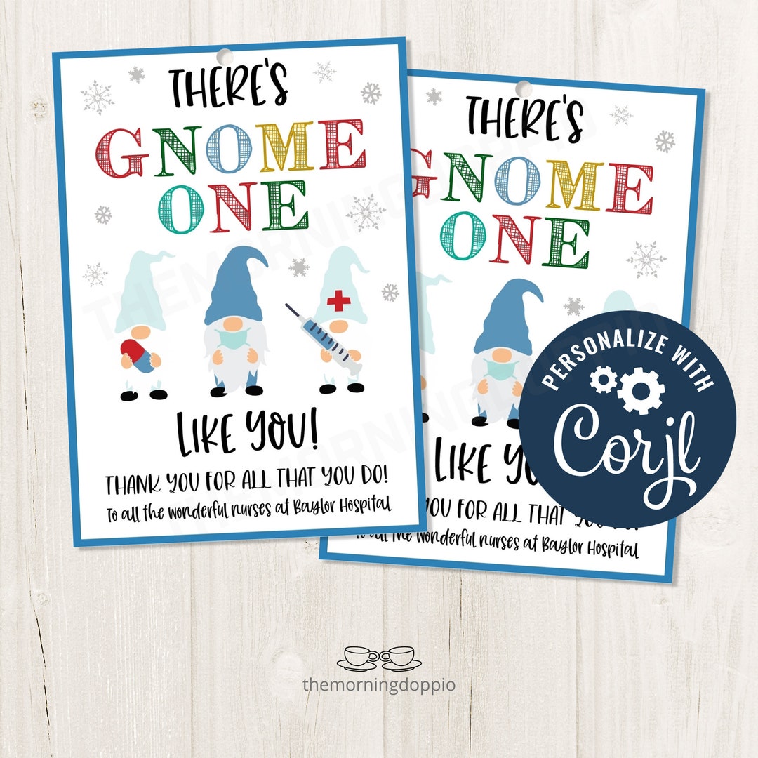 There's Gnome One Like You Gift Tag, Christmas Gifts for Nurses Medical ...