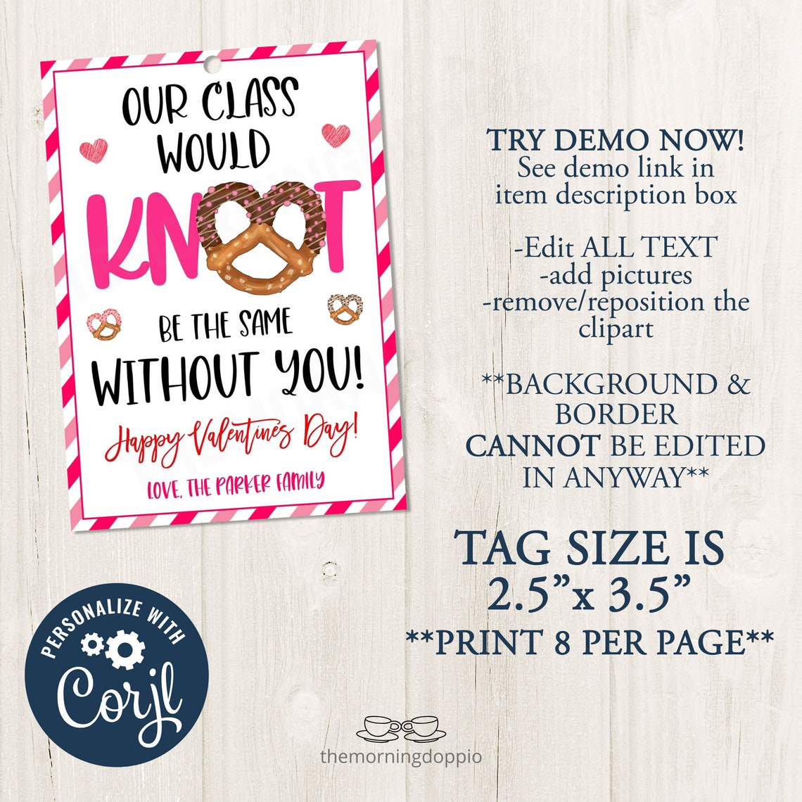 Printable/editable Our Class Would KNOT Be the Same Without - Etsy