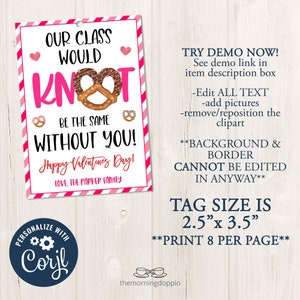 Printable/editable Our Class Would KNOT Be the Same Without You Pretzel ...