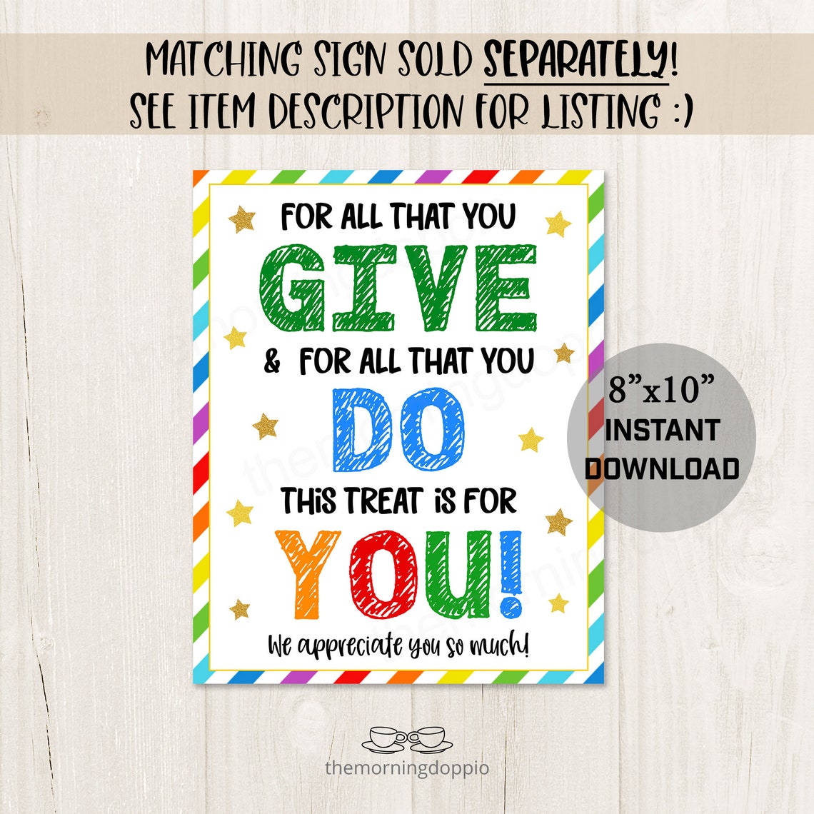 Printable/editable Granola Bar Thank You Appreciation Gift Tag - Etsy