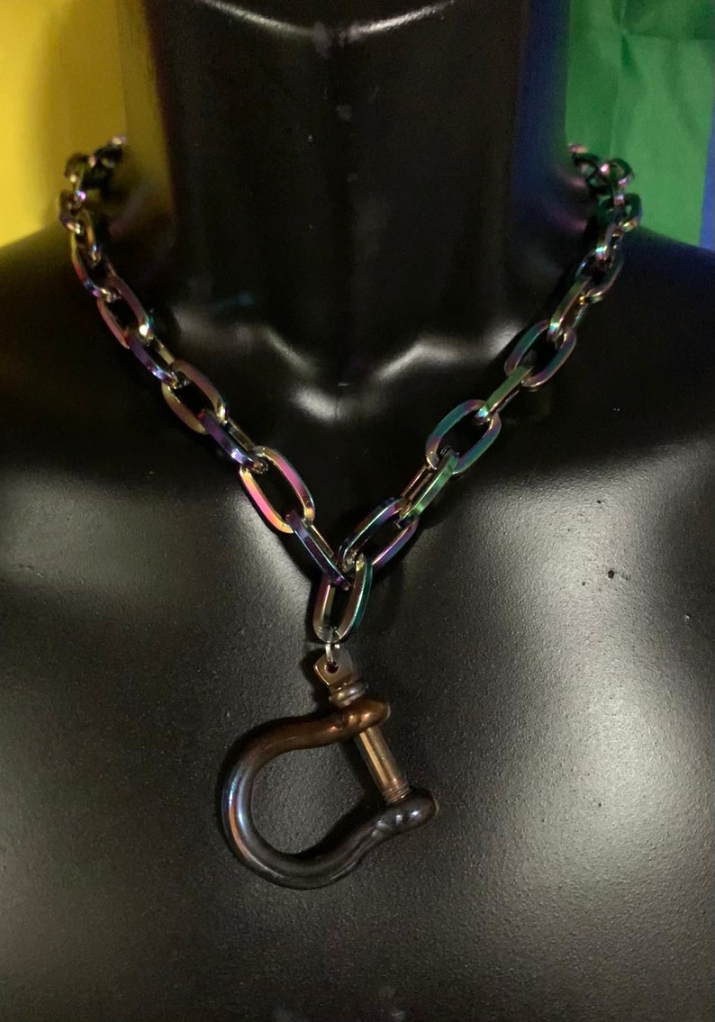 Rainbow Chain Collar | Etsy