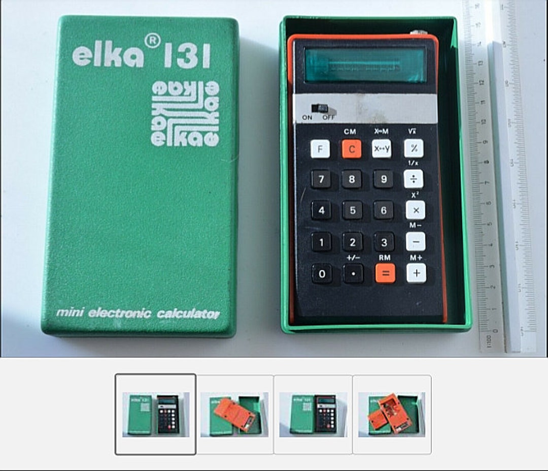 ELKA 131 Vintage Desktop Electronic Calculator Green Gas Box Made in ...