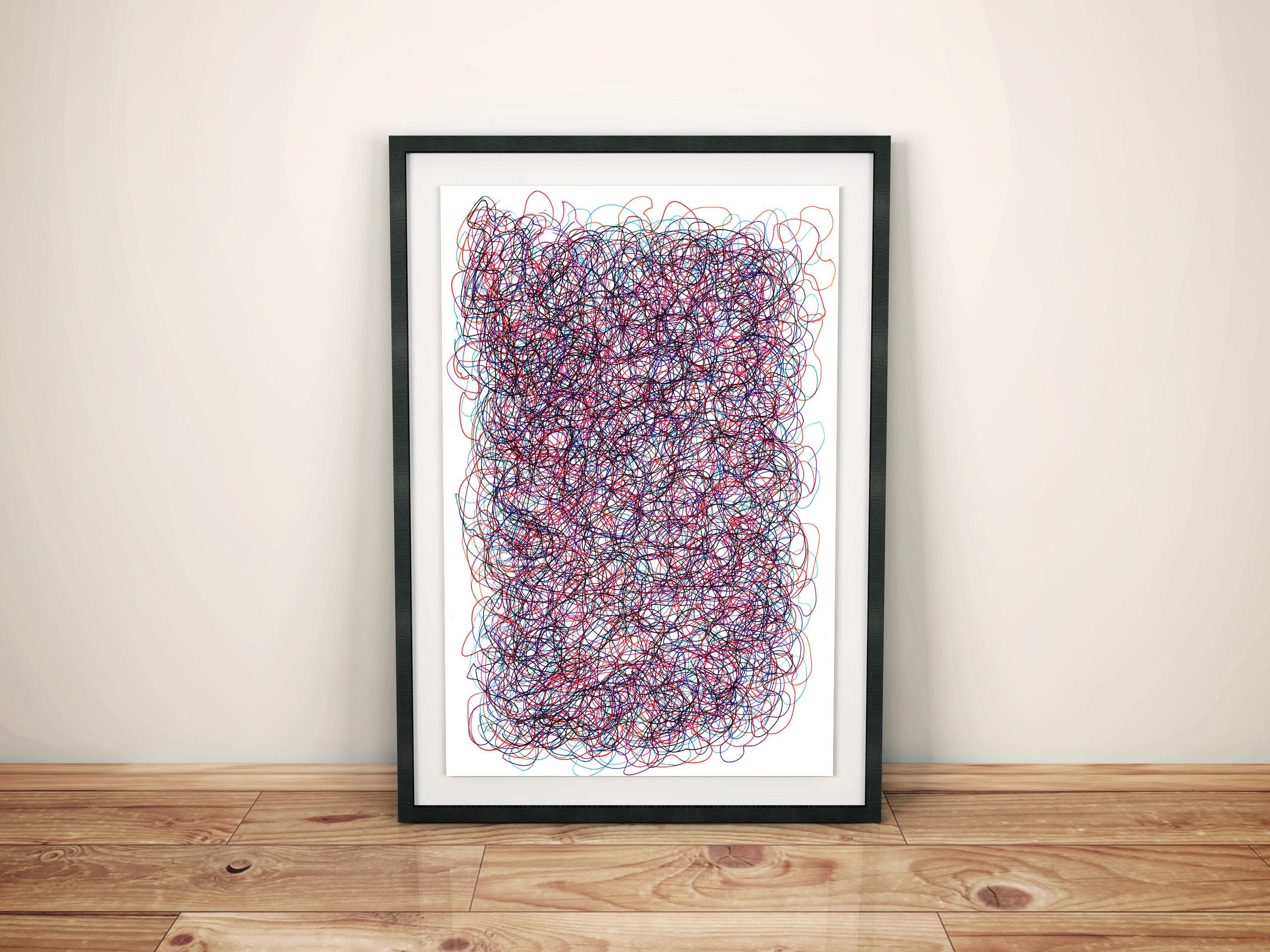Abstract, Scribble, Doodle, Fine Art, Wall Hanging, Art Print, Limited ...