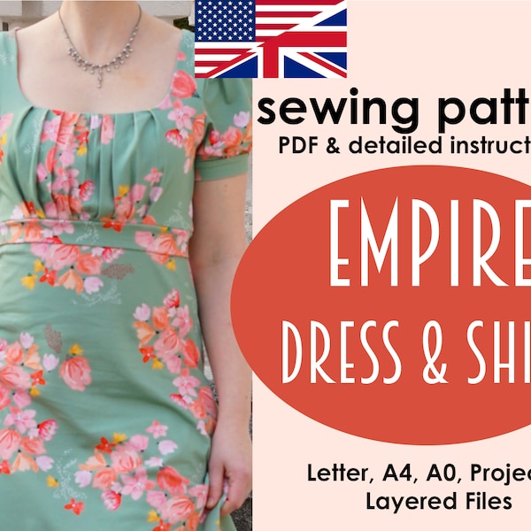 Regency Dress Pattern - Etsy