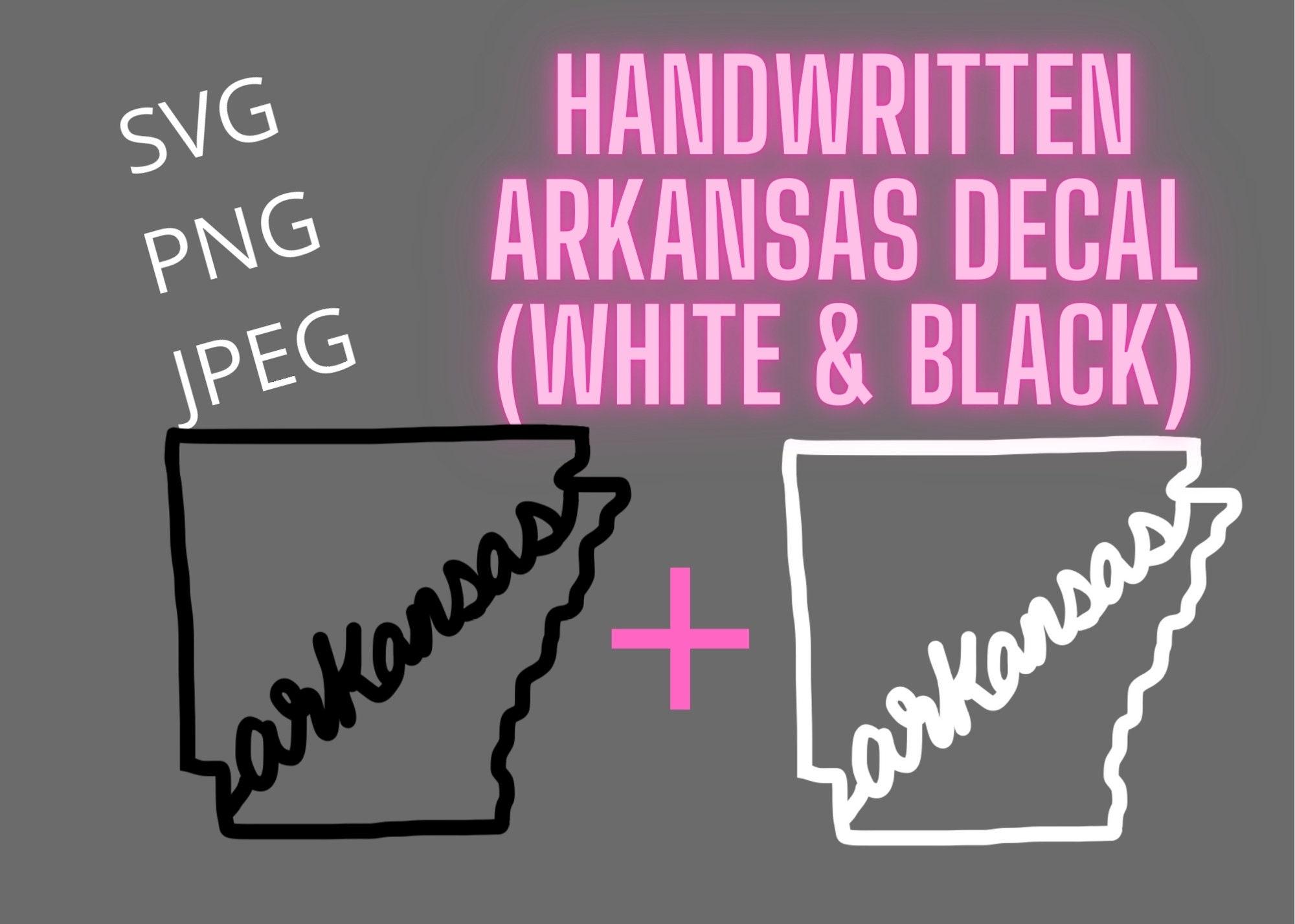 Arkansas Decal+handwritten• Instant Download • Png, SVG, Jpeg - Etsy