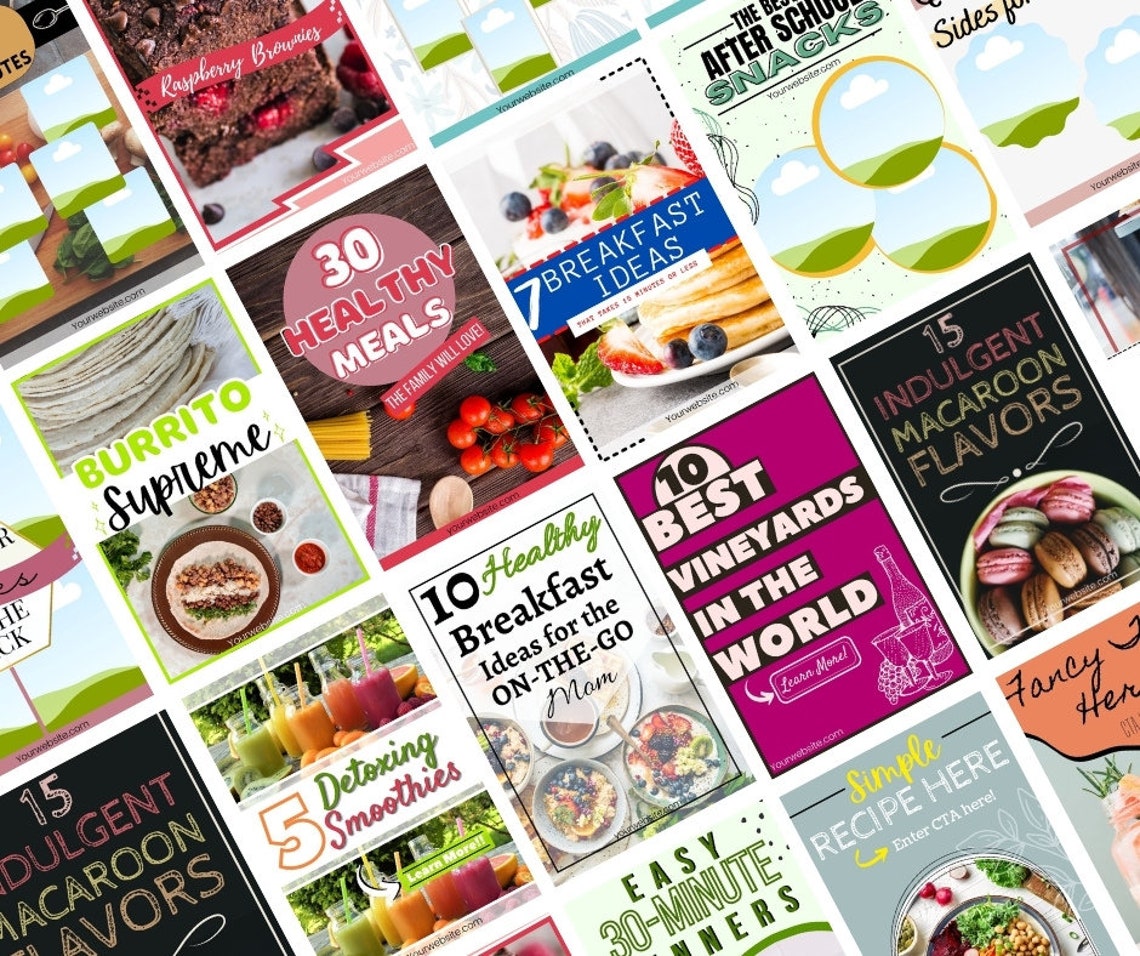 22 Food Blogger Pinterest Templates | Food Blog Pinterest Marketing ...