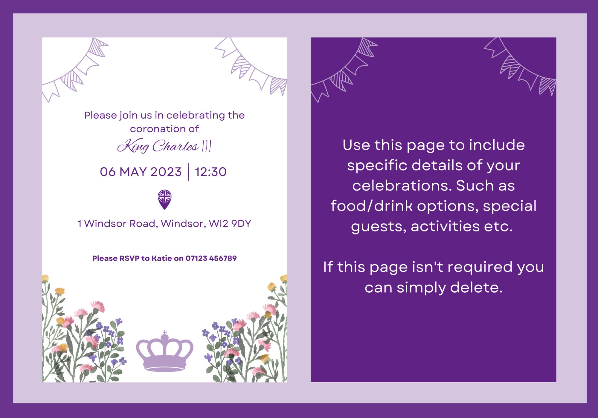 Canva Template Coronation Invitation King Royal Charles Third Custom ...
