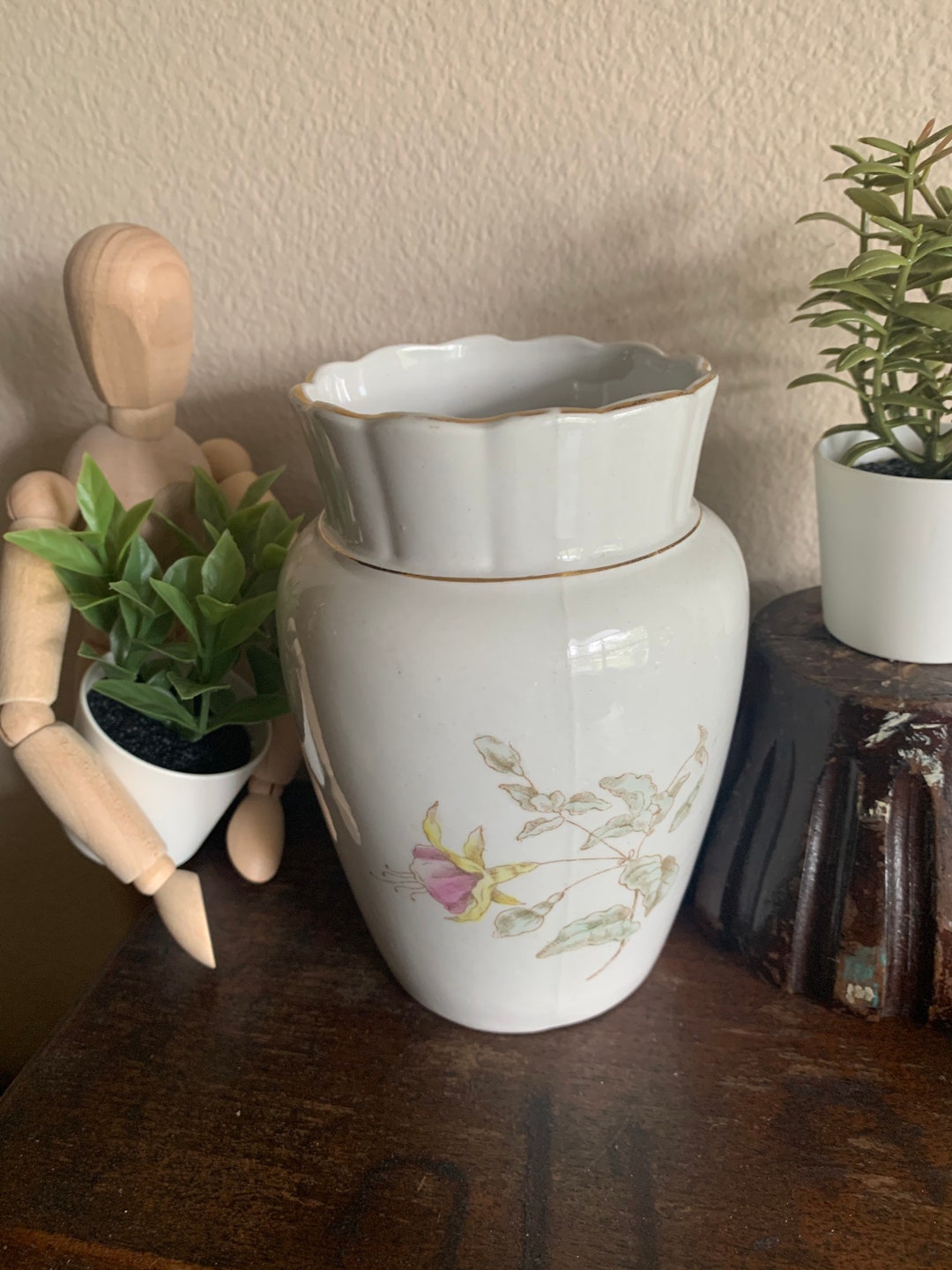 Marked Victorian Ironstone Toothbrush Holder Transferware Cup O.P ...