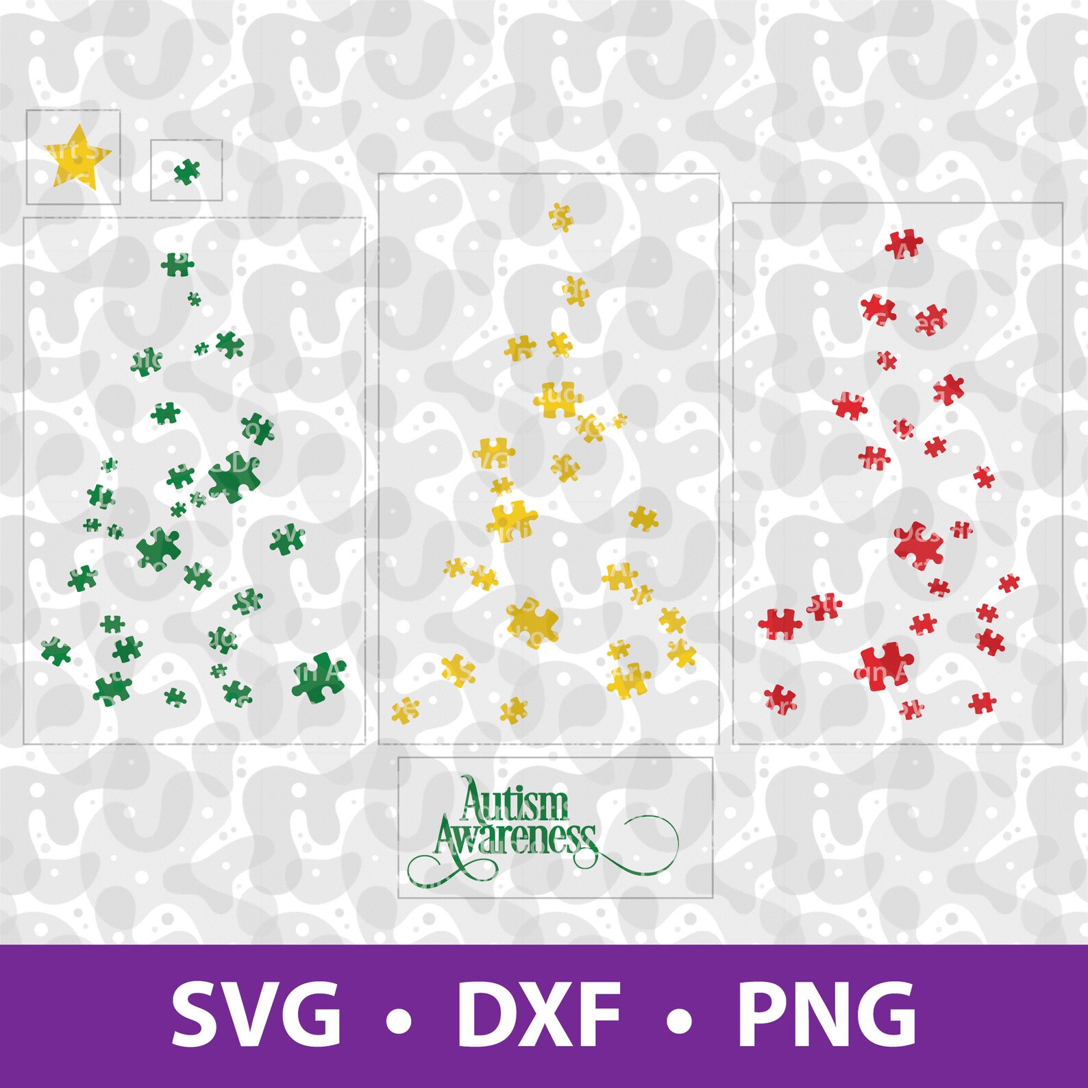 Autism Awareness Christmas Tree Puzzle SVG Merry Christmas Dxf Png - Etsy