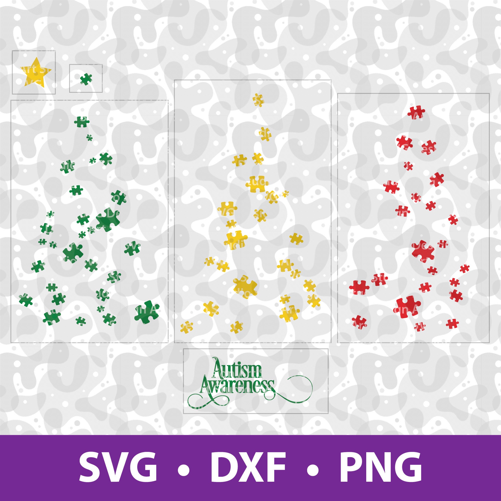 Autism Awareness Christmas Tree Puzzle SVG Merry Christmas Dxf Png - Etsy