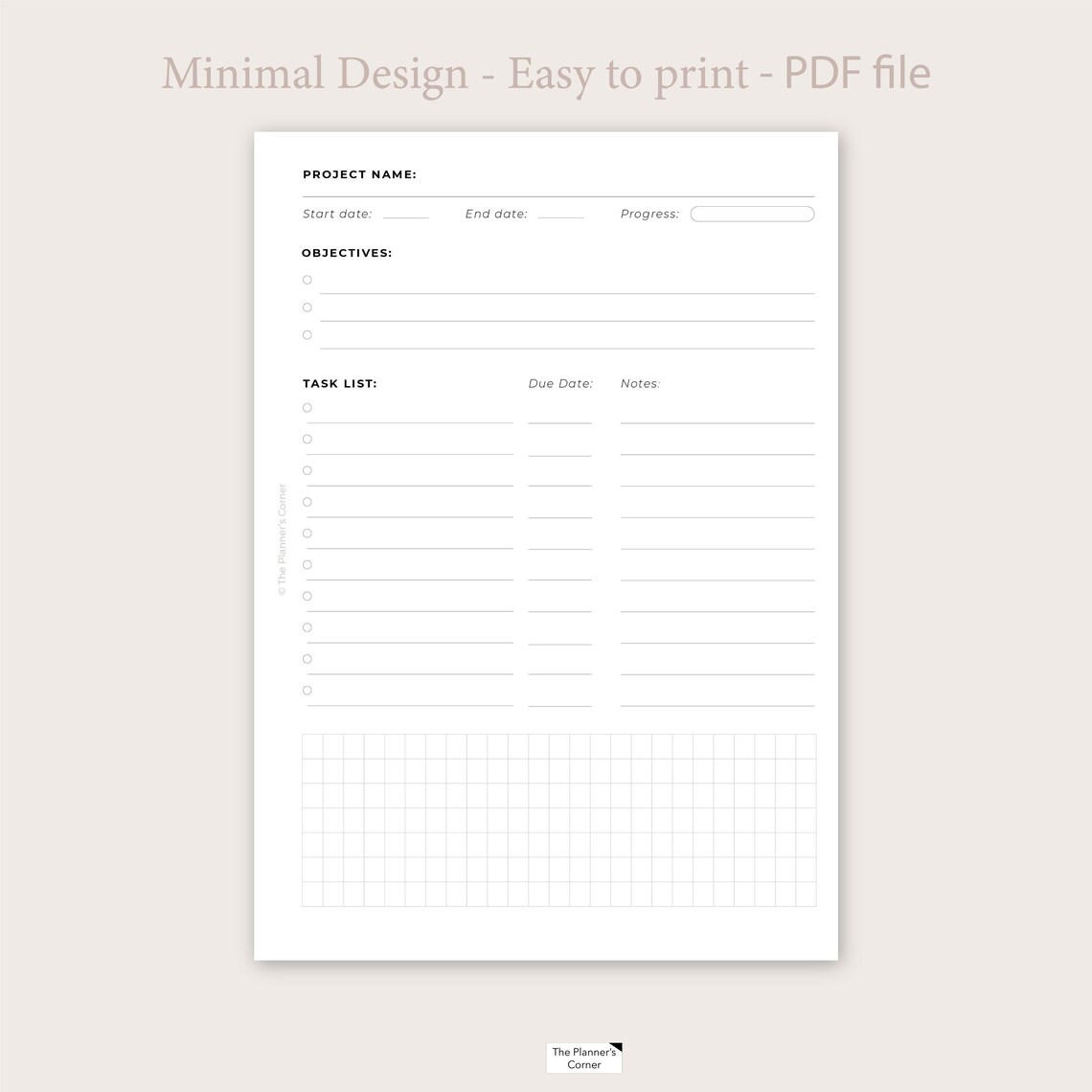 Project Planner, A5 Project Planner, Printable Planner, Project Tracker ...