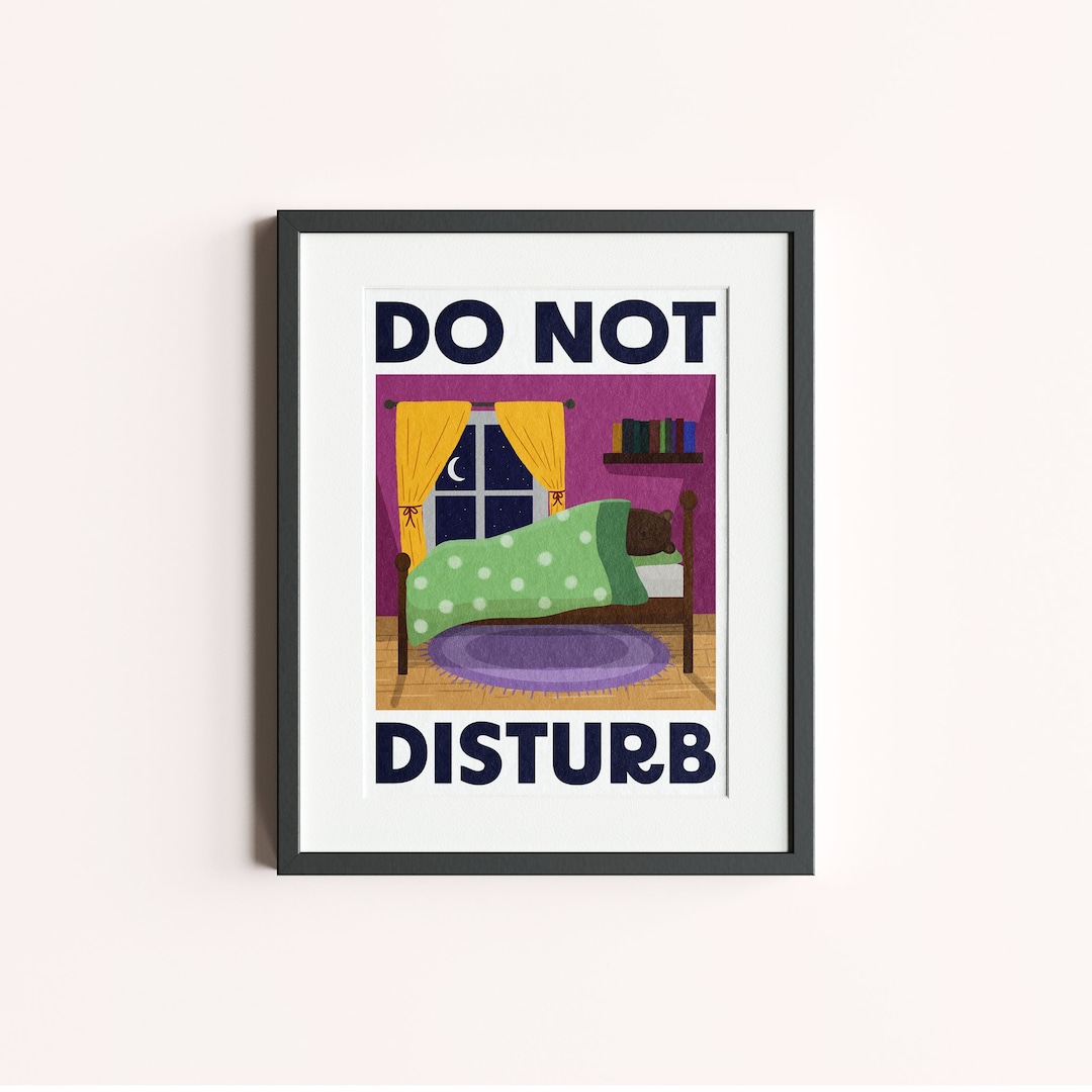 Do Not Disturb Cute Sleeping Bear Illustration Print A5, A4, A3 - Etsy