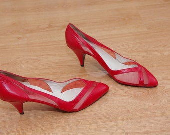 Red Court Shoes - Etsy
