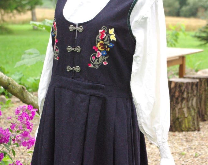 42-44 Size/large Size Norwegian BUNAD Folk Dress Wool Folk Wool Dress ...