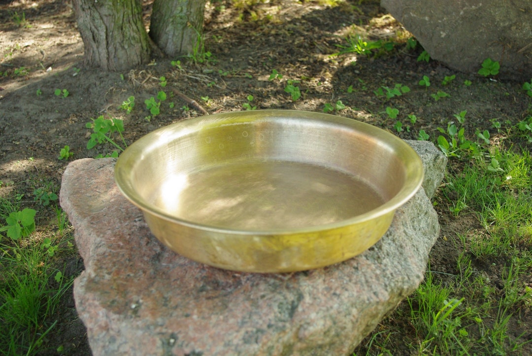 Vintage Large Brass Bowl Large Copper Bowl, Antique Brass Cauldron ...