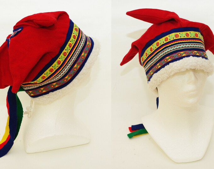 Vintage Lapland Sami Folk Hat / Lapland Traditional Sami Finland Bonnet ...