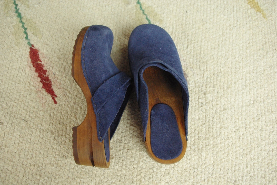 37 Size Clogs Classic Blue Clogs Shoes /wooden Clogs Shoes/handmade ...