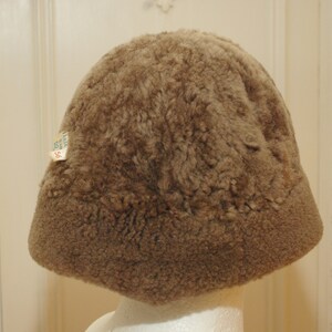 56/vintage Sheepskin Hat Shearling Warm Handmade Sheepskin Shearling ...