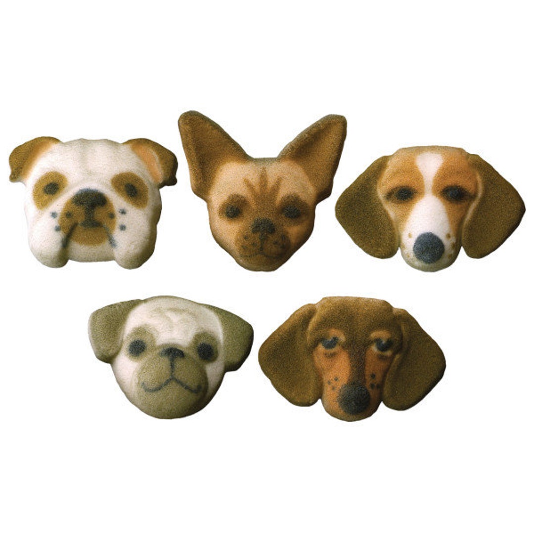 Edible Small Dog Assortment Sugar Decorations Beagle Pug Bulldog ...