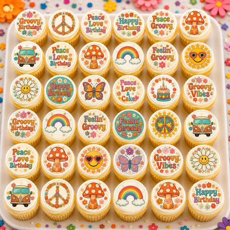 Peace Cupcake Picks - Etsy