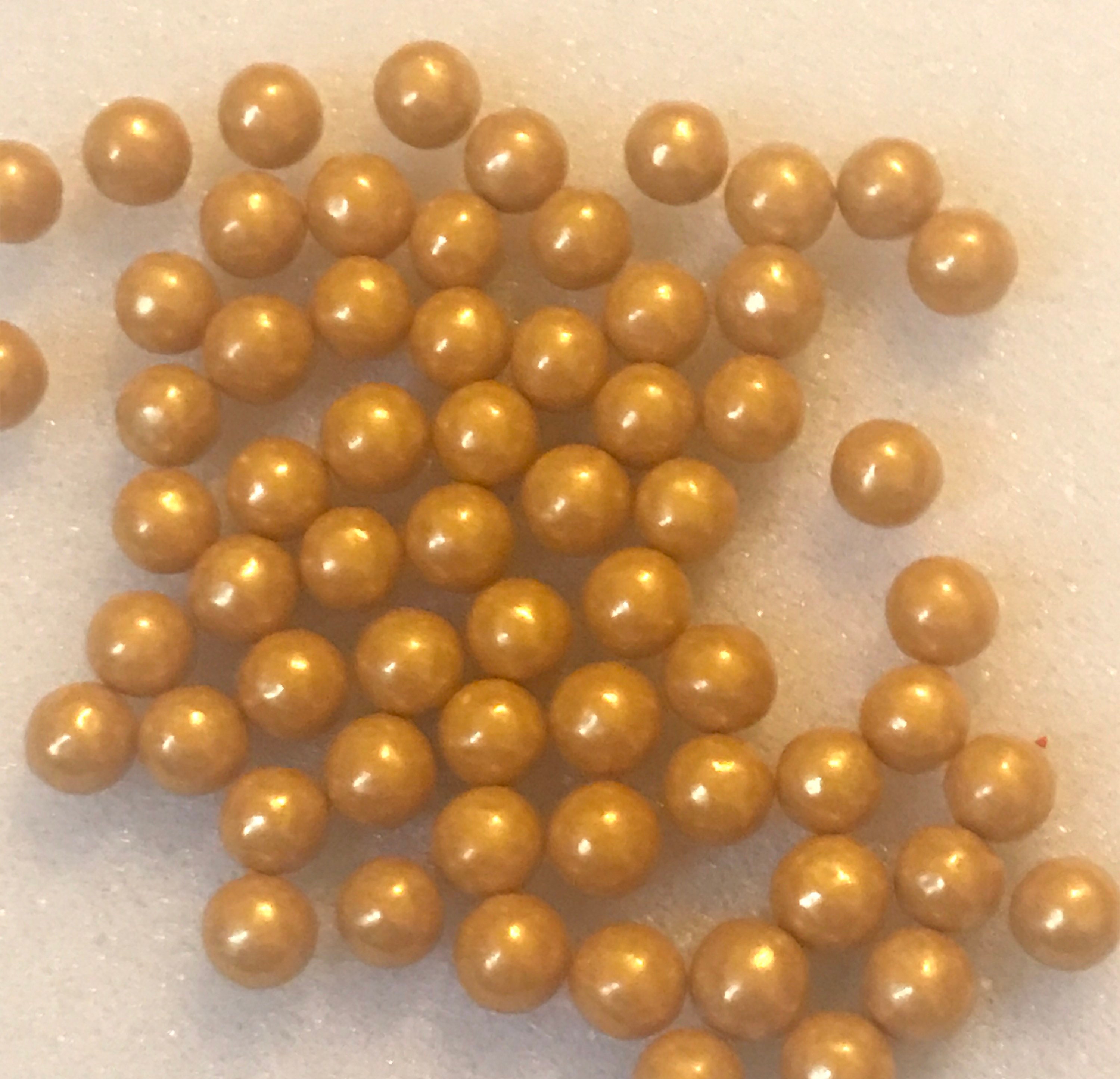 4 Oz. Gold 10mm Large Sugar Pearl Sprinkle Confetti Edible Cake Cupcake ...