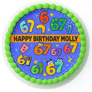 Six Seven 67 Trend Kids Teenage Meme Cake Edible Image Topper ...