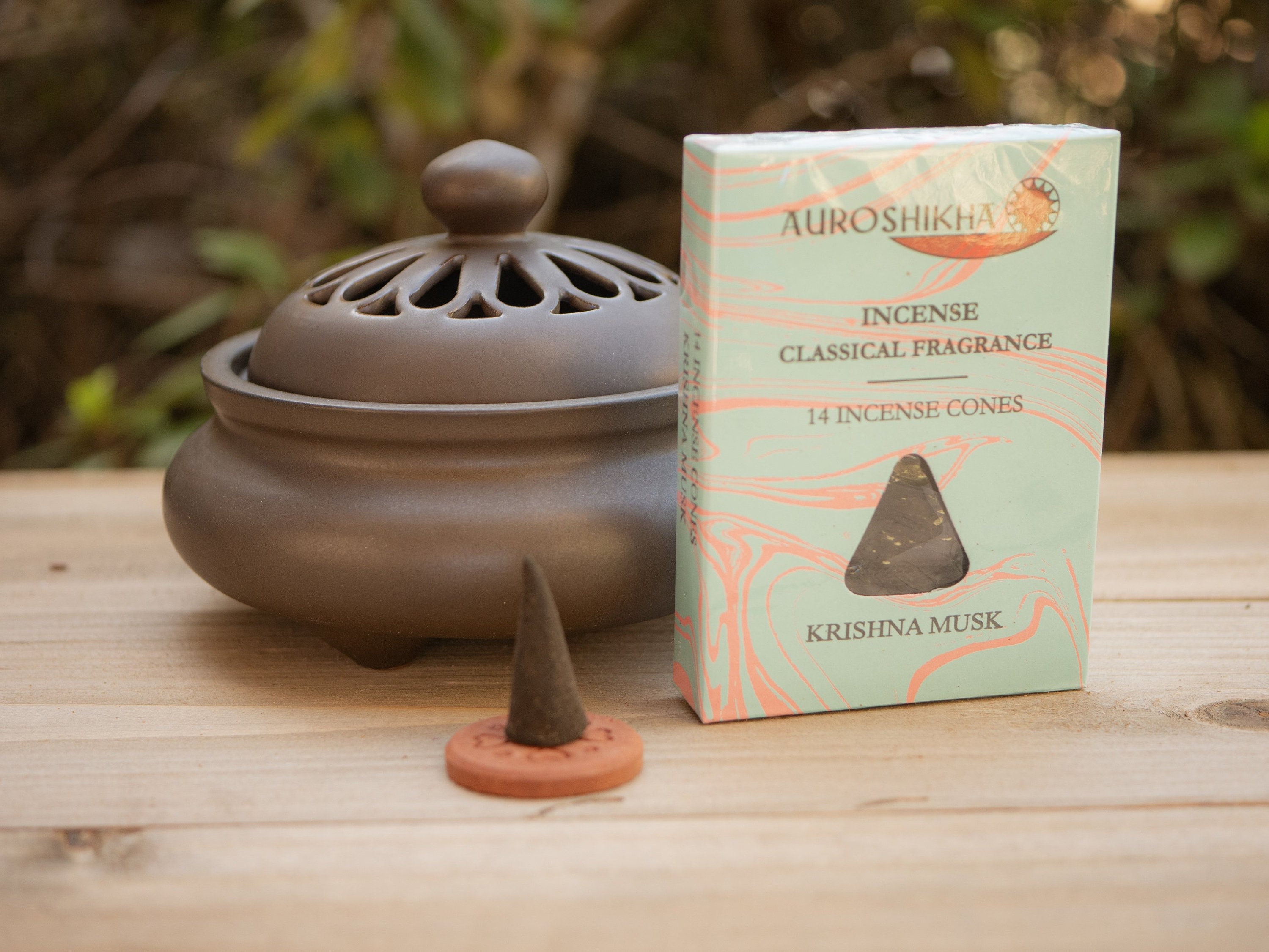 Auroshikha Krishna Musk Cone Incense - Authentic Indian Incense for ...