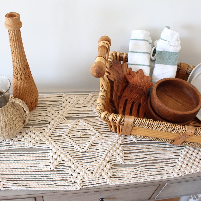 Macrame Table Runner - Etsy