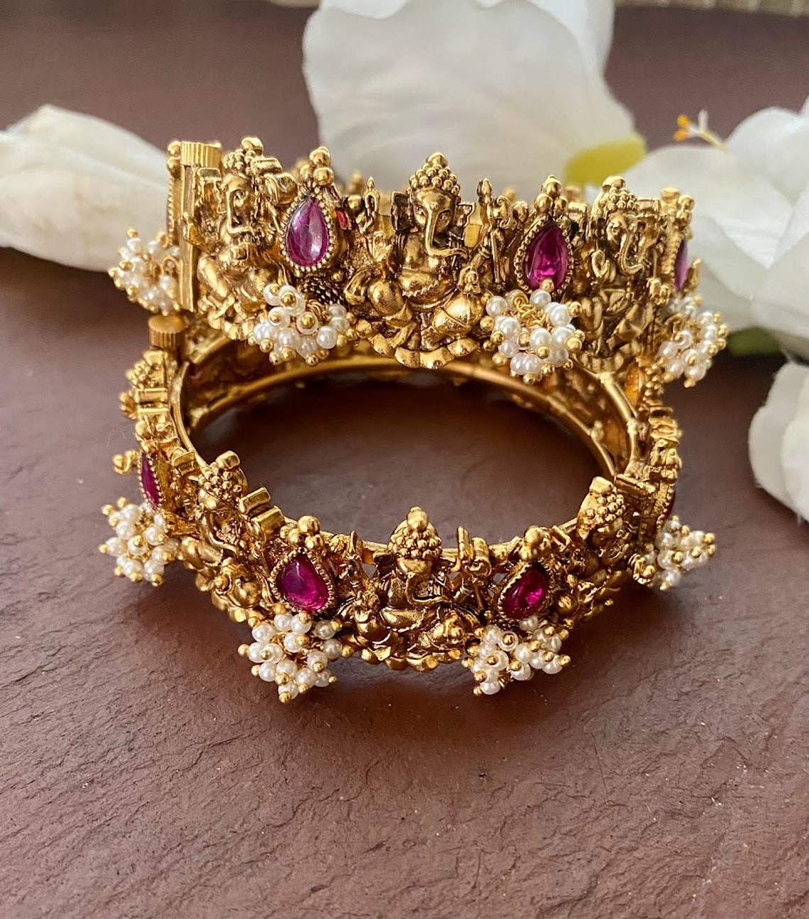 Matte Gold Bangles | Indian Bangles | Amrapali | Matte Gold | Openable ...