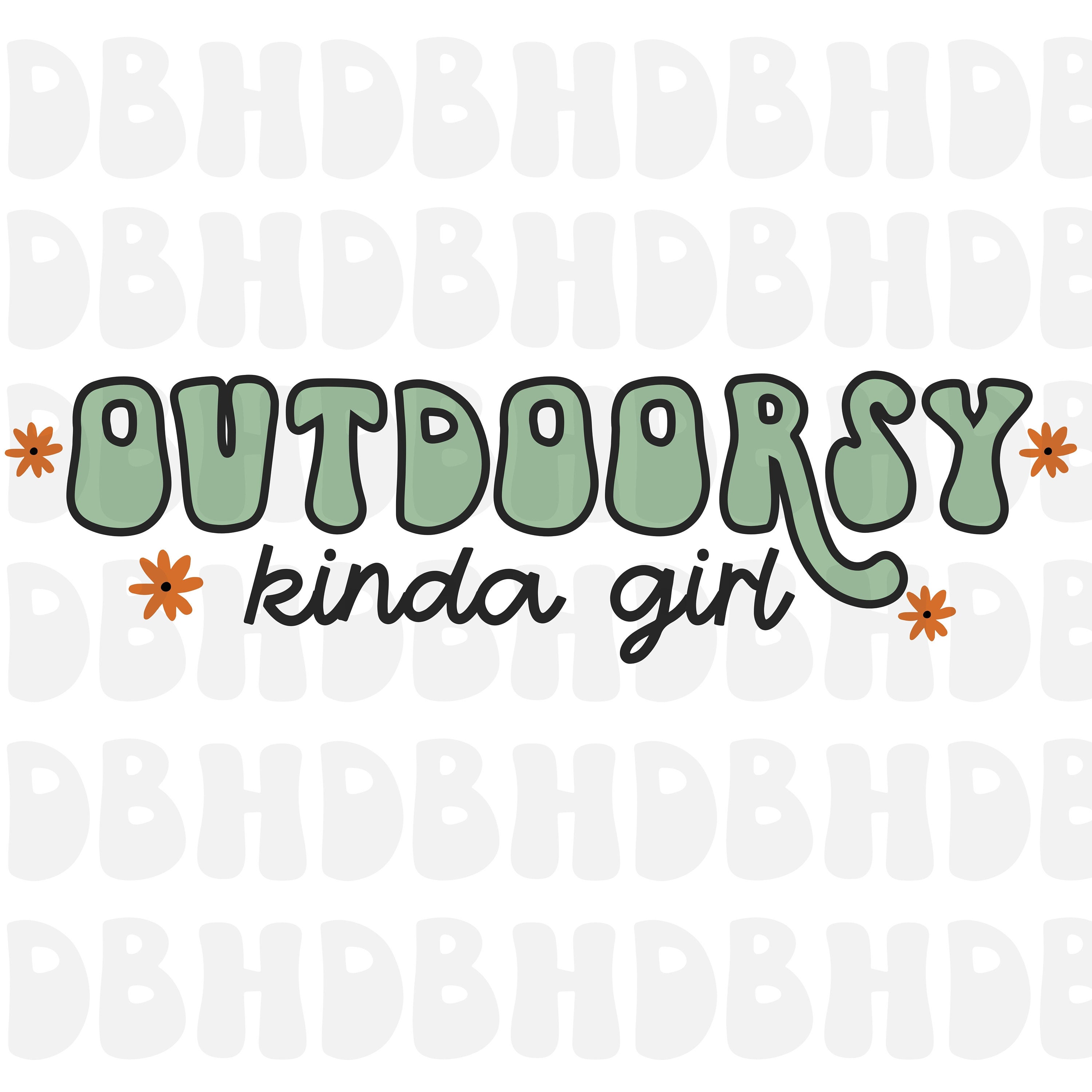 Outdoorsy Kinda Girl Retro Svg Cut File, Womens Boho Tshirt Png File ...