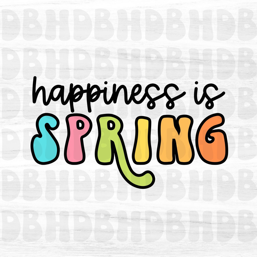 Happiness is Spring Retro Svg Cut File - Etsy