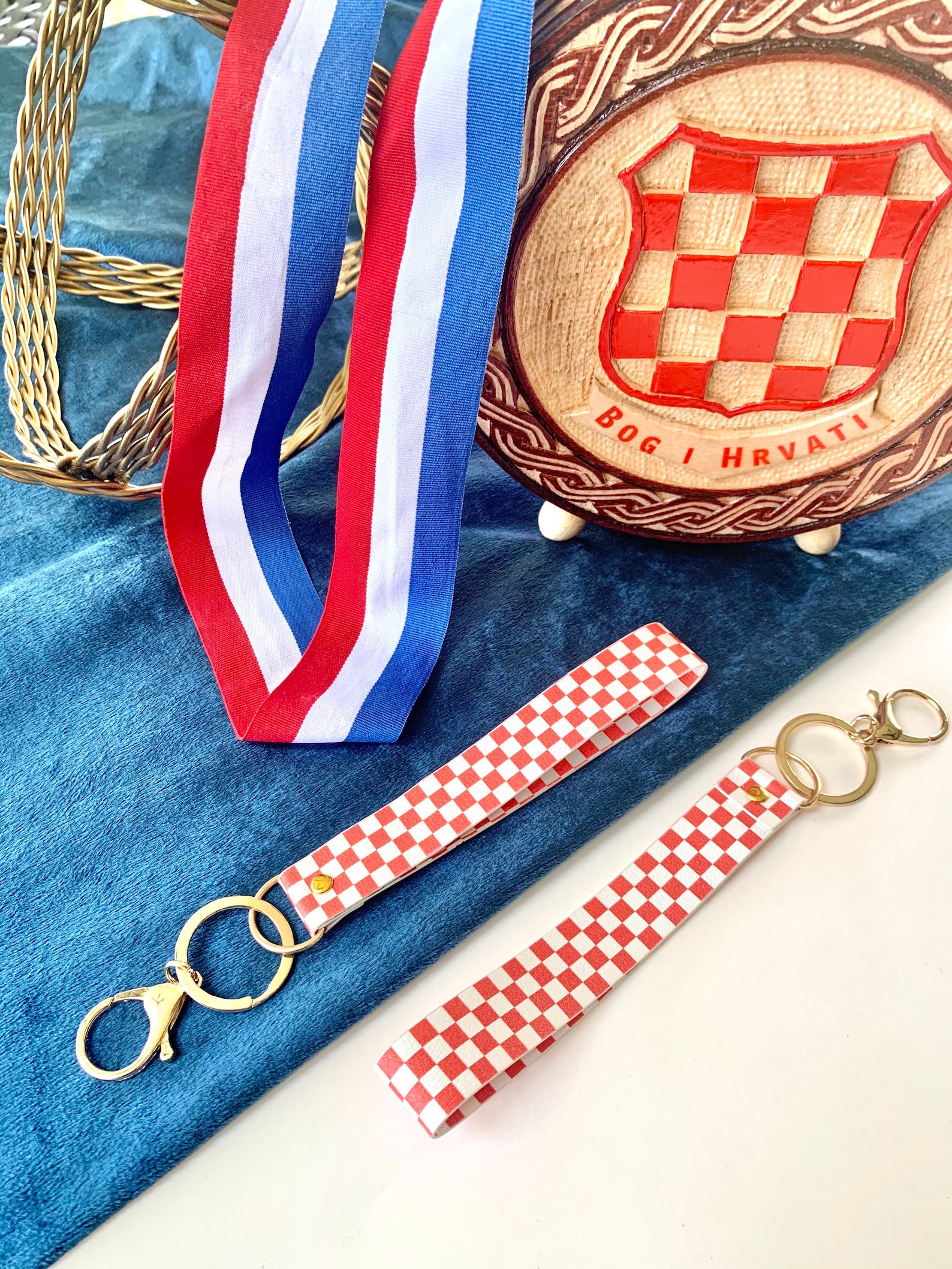 Croatian Keychain Lanyard Red & White Checkers Hrvatska - Etsy