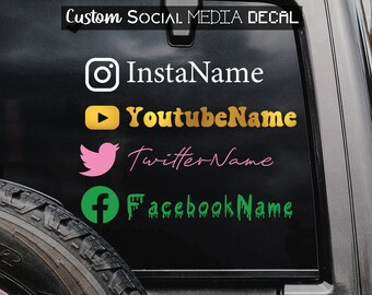 Social Media Car Decal - Etsy