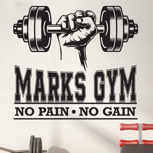 Personalized Gym Wall Decal Fitness Center Wall Sticker | Etsy