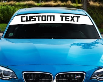 Custom TEXT Car Windshield Text Banner Vinyl Sticker Decal - Etsy